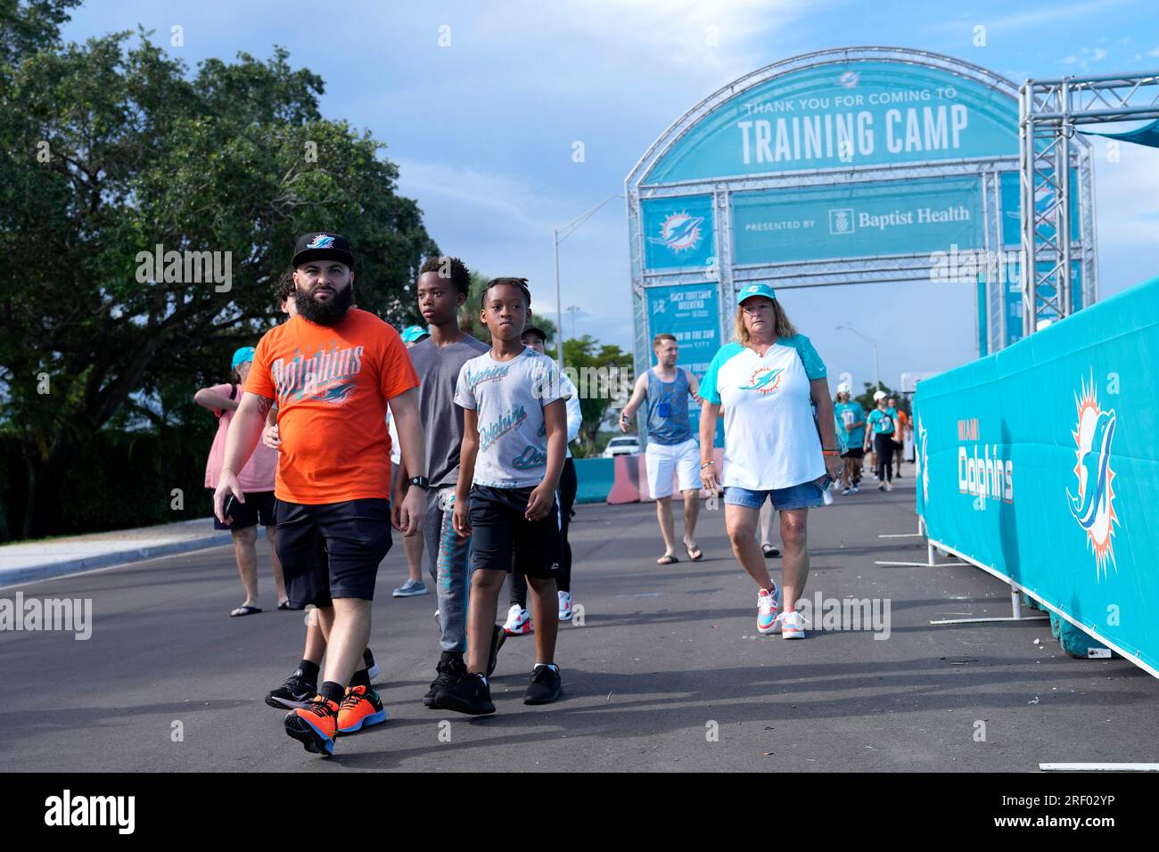 Fans arrive for Miami Dolphins training camp on "Back Together Weekend ...