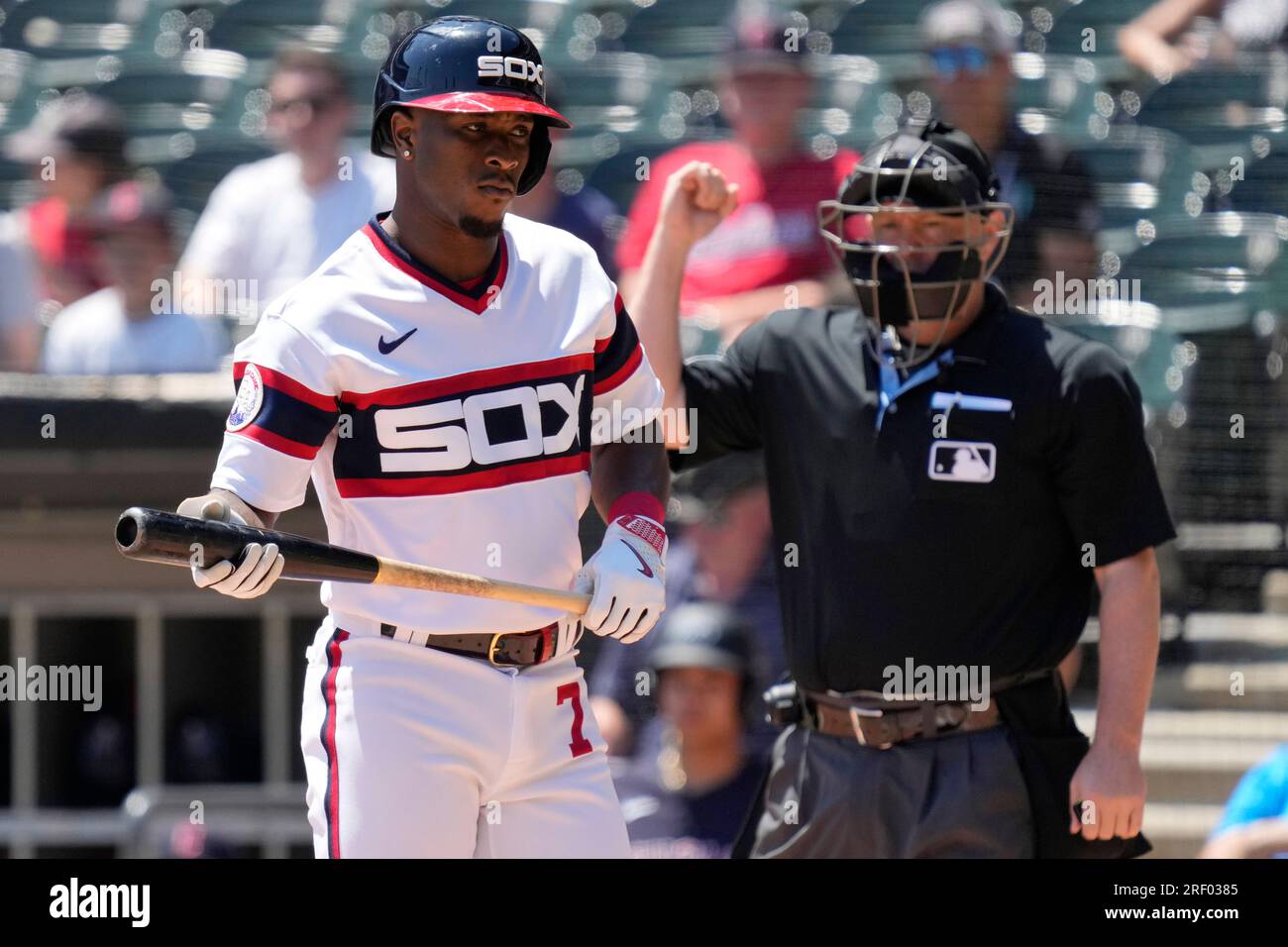 Chicago White Sox's Tim Anderson walks to the dugout after striking out ...