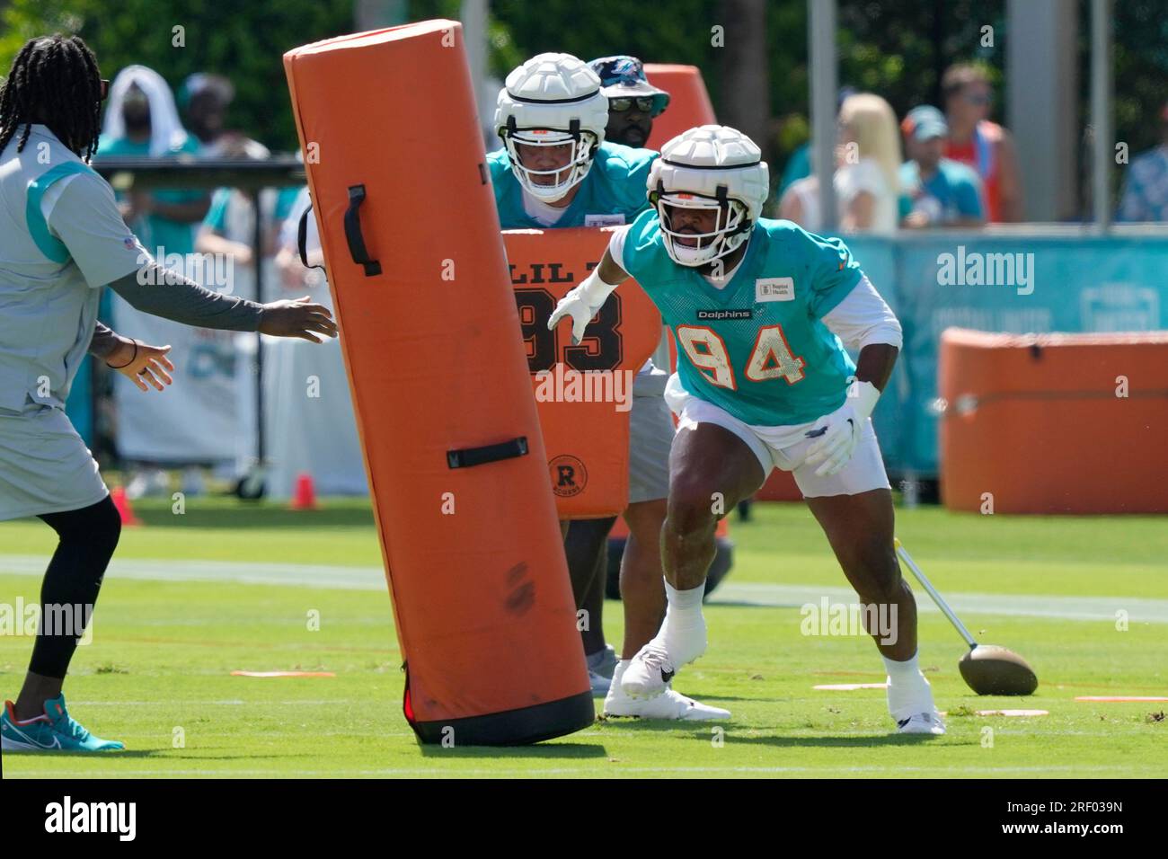 Miami Dolphins defensive tackle Christian Wilkins (94) does drills ...