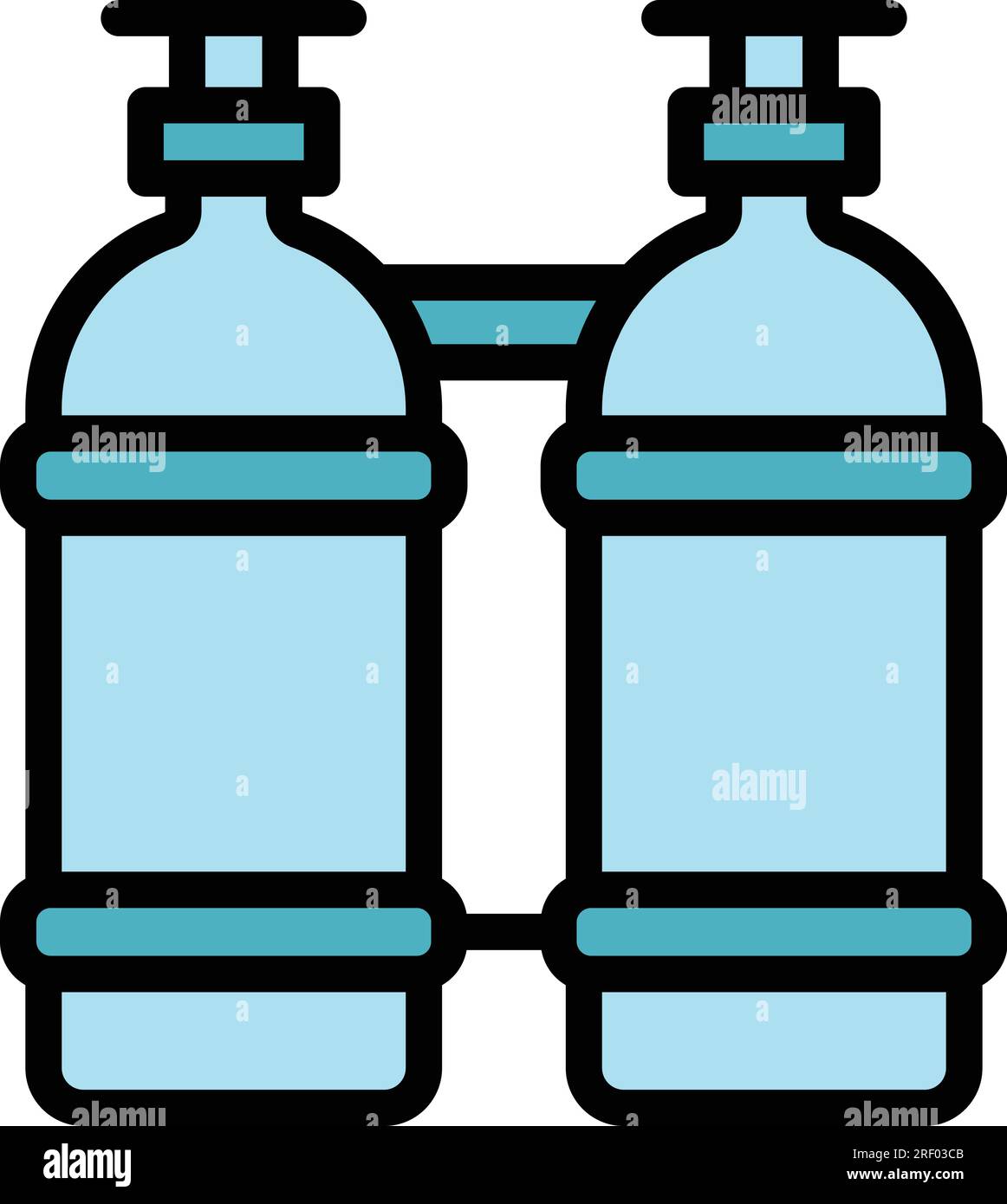 Oxygen double tank icon outline vector. Medical therapy. Home equipment ...