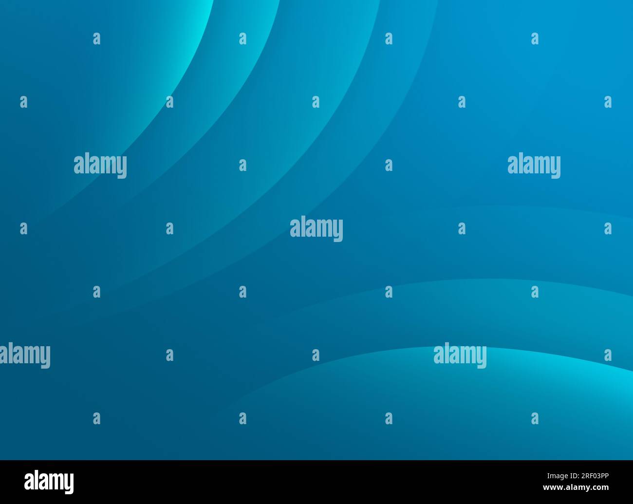 Abstract background of curved turquoise lines or layers on turquoise ...