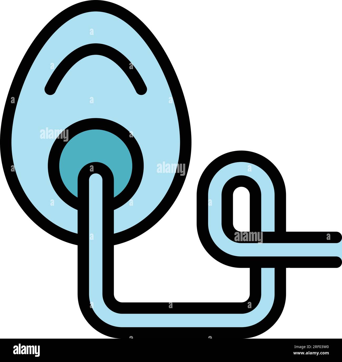 Respiratory force mask icon outline vector. Medical oxygen. Home equipment color flat Stock ...