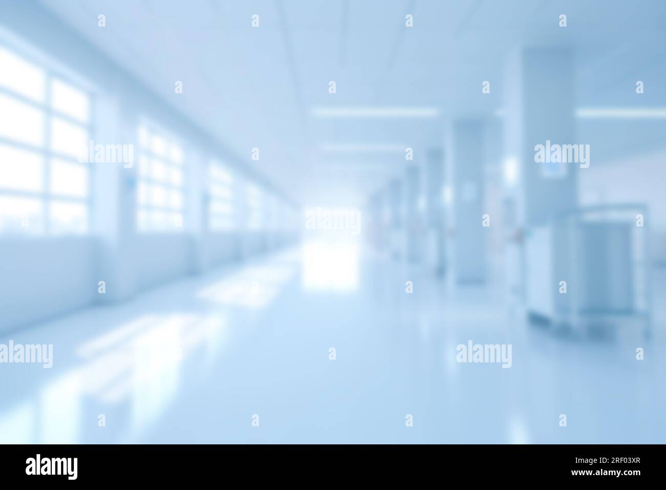 Blurred white modern hospital background Stock Photo - Alamy