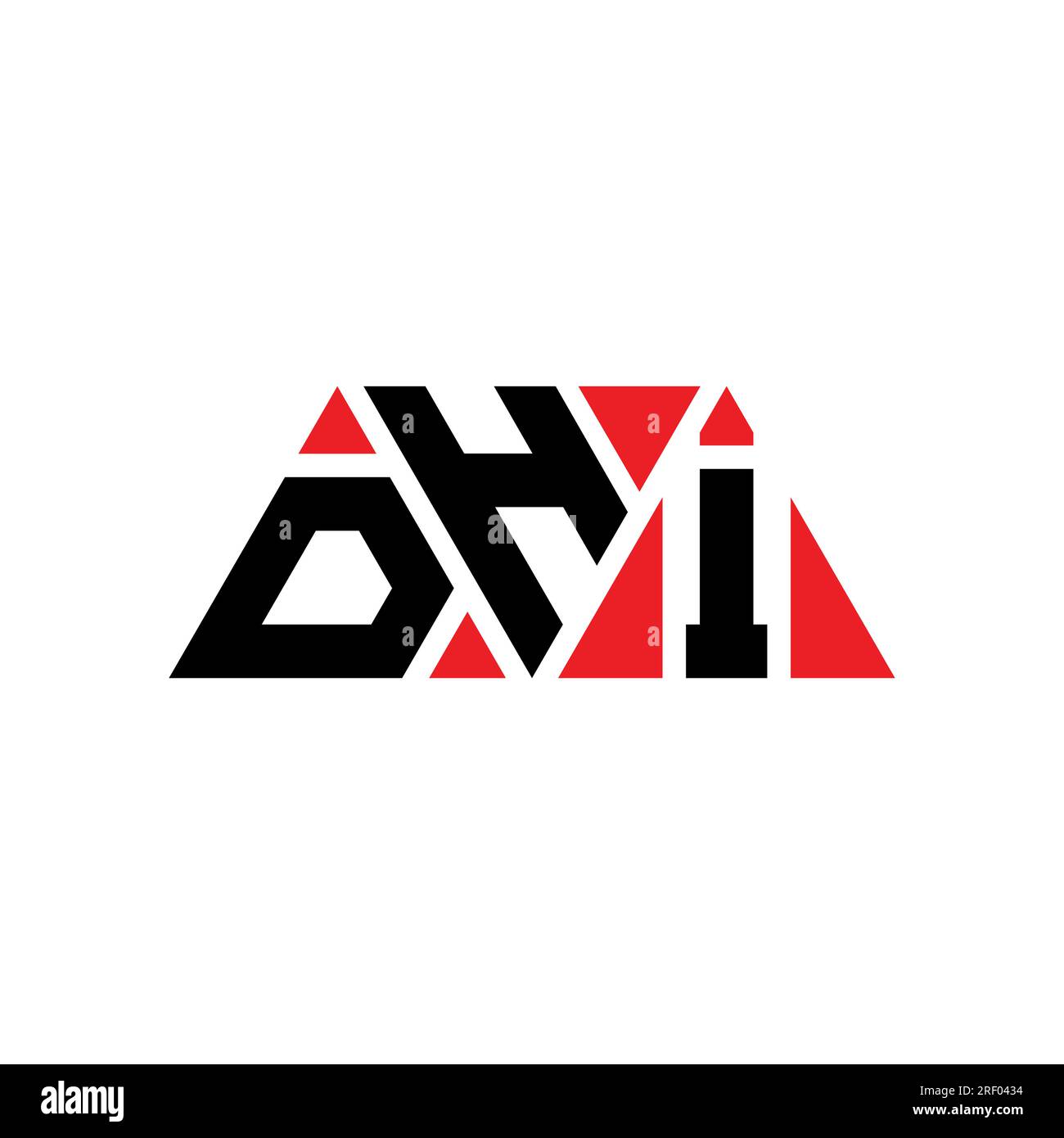 DHI triangle letter logo design with triangle shape. DHI triangle logo ...