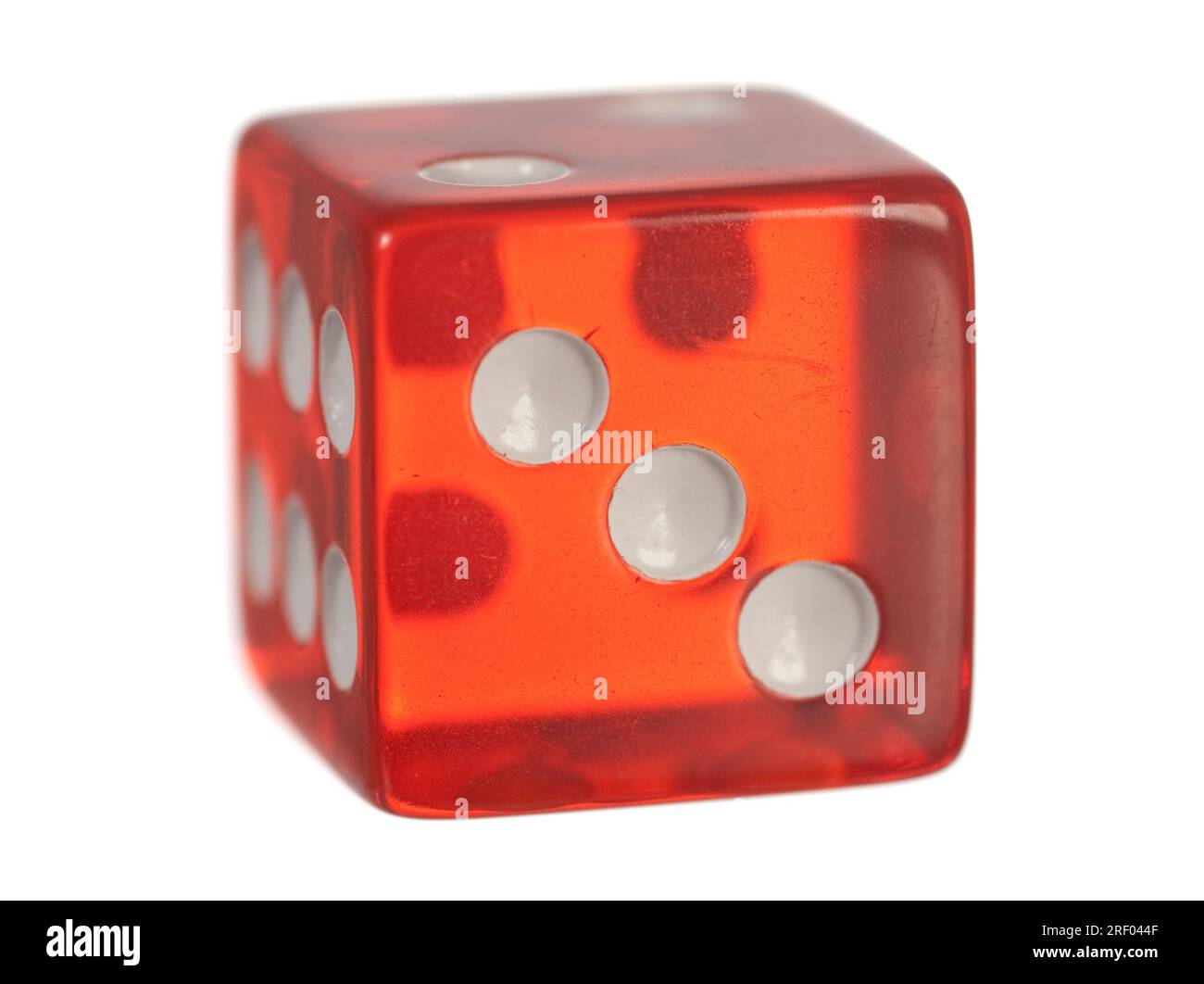 A single red dice on white Stock Photo - Alamy