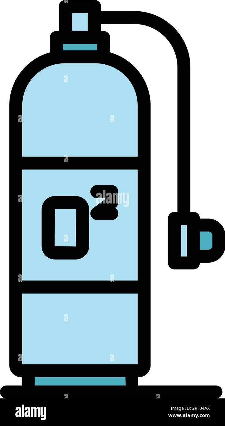 Oxygen tank icon outline vector. Medical concentrator. Portable ...