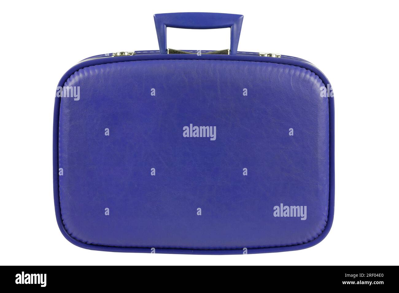 Vintage blue suitcase isolated on white background Stock Photo - Alamy