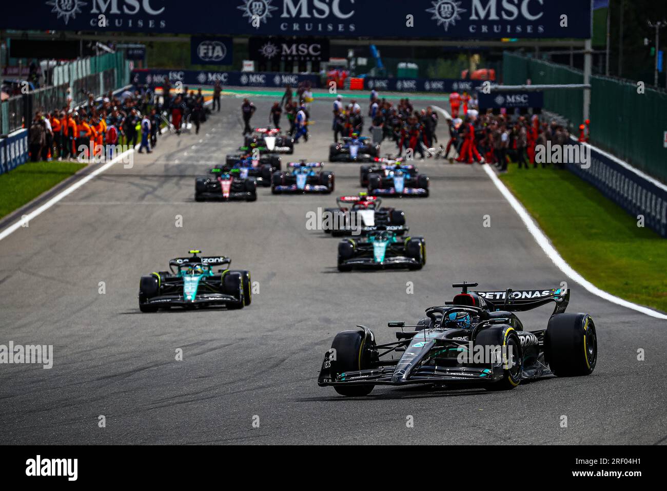 #63 George Russell, (GRB) AMG Mercedes Ineos during the Belgian GP, Spa ...