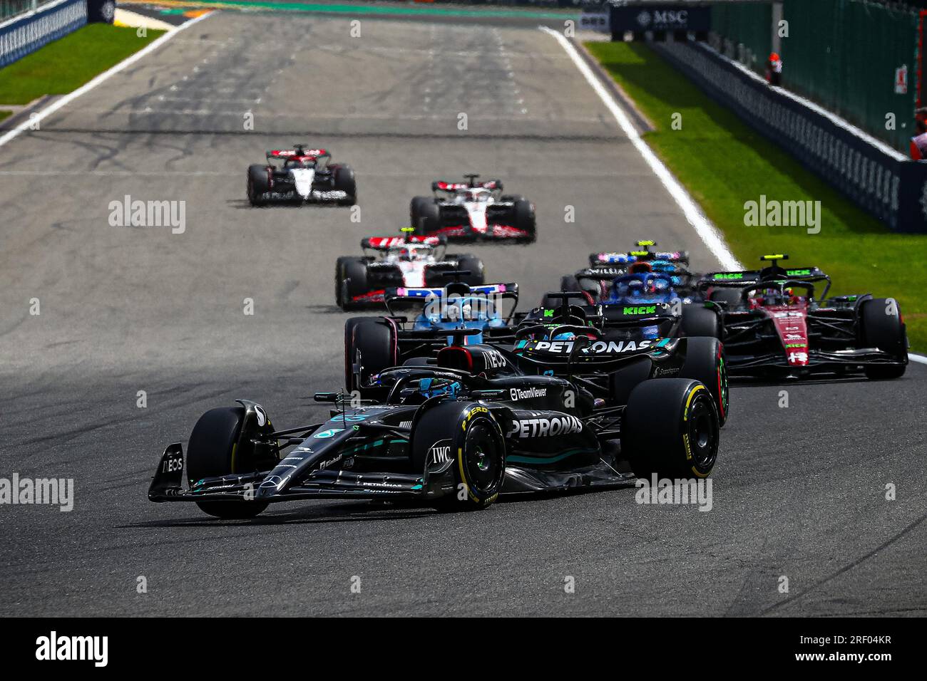#63 George Russell, (GRB) AMG Mercedes Ineos during the Belgian GP, Spa ...