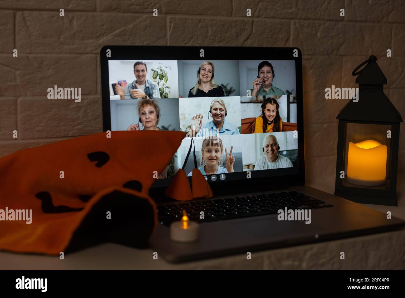 Modern mother video chatting on hi-res stock photography and images - Alamy