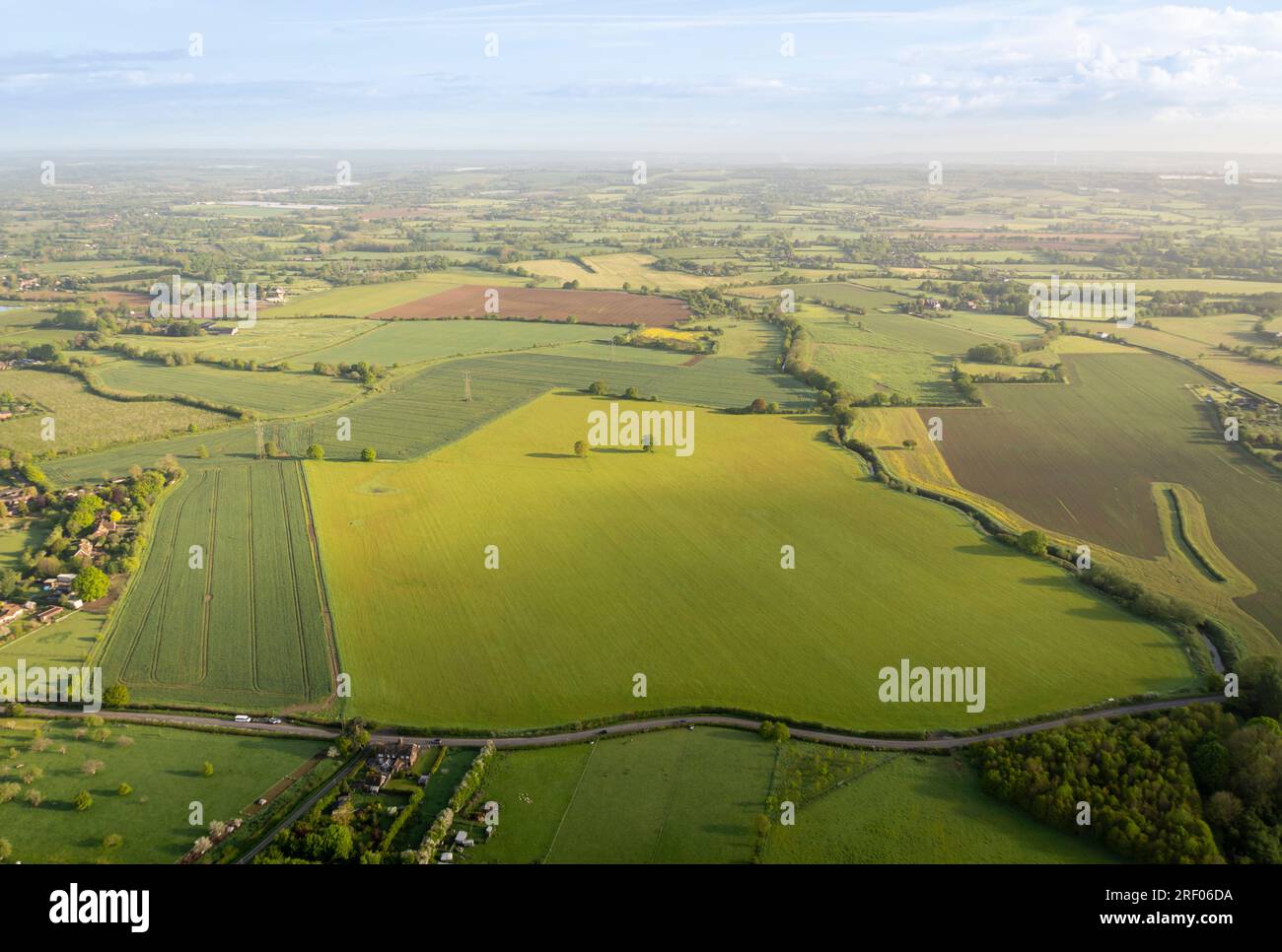Aerial view of the fields in the countryside in Kent, UK Stock Photo ...