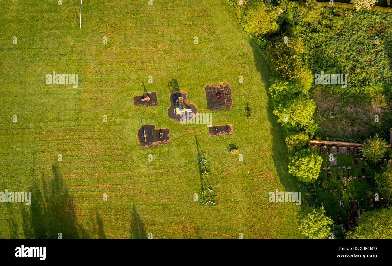 Aerial view of the children's park in the village of Collier Street in ...
