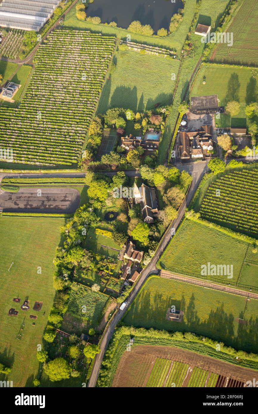 Aerial view of the village of Collier Street and the surrounding ...