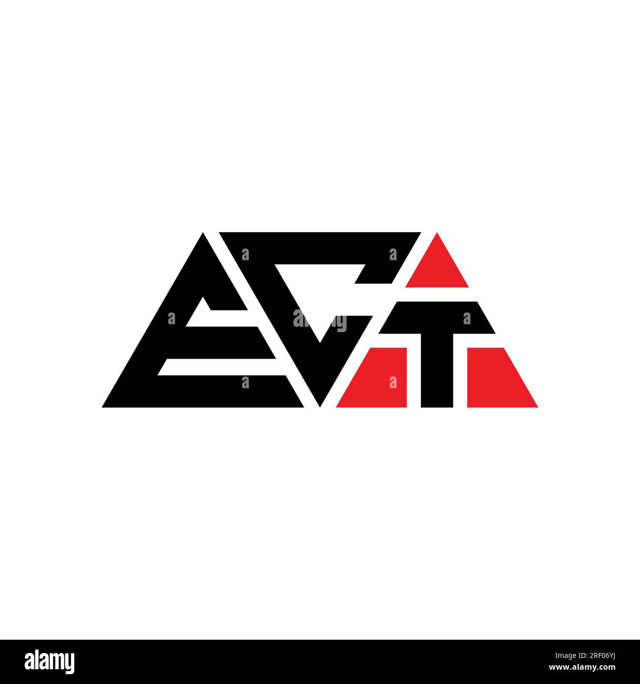 ECT triangle letter logo design with triangle shape. ECT triangle logo ...