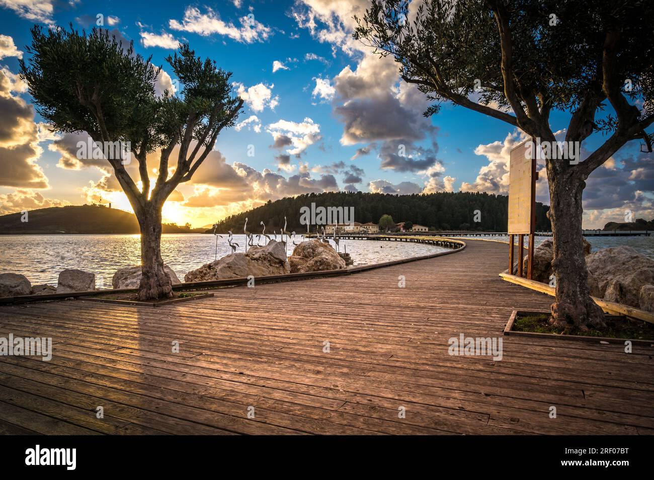 Zvernec area and monastery on a island in Narta Lagoon near Vlore ...