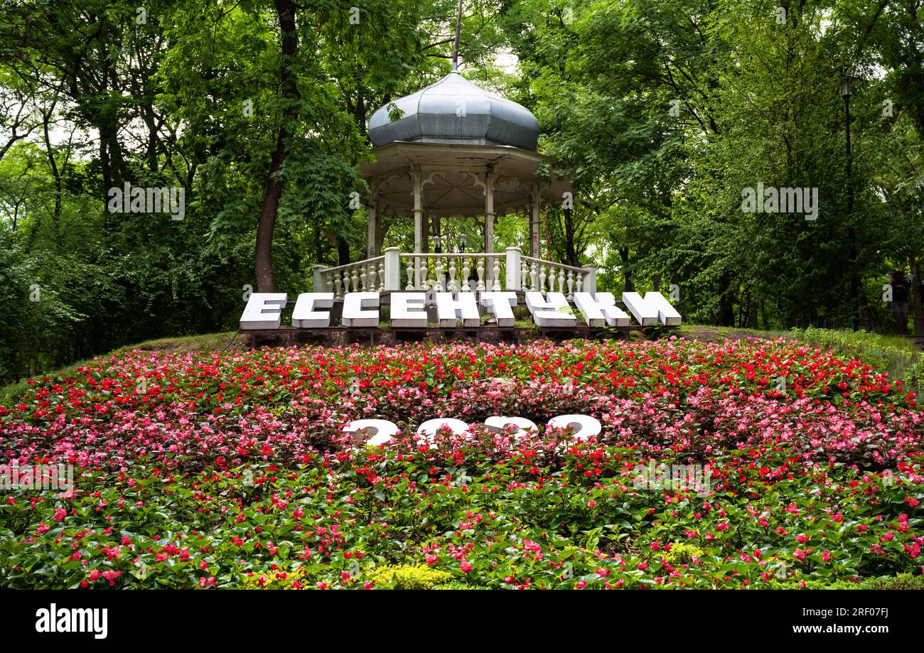 Flower calendar in resort park in Yessentuki, spa city in Caucasian ...