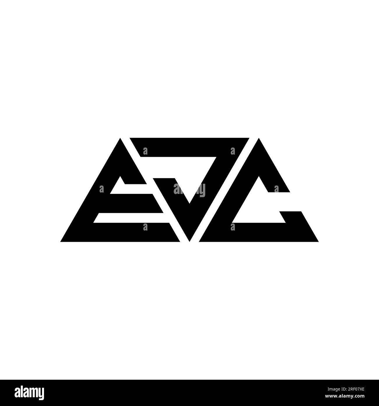 EJC triangle letter logo design with triangle shape. EJC triangle logo ...
