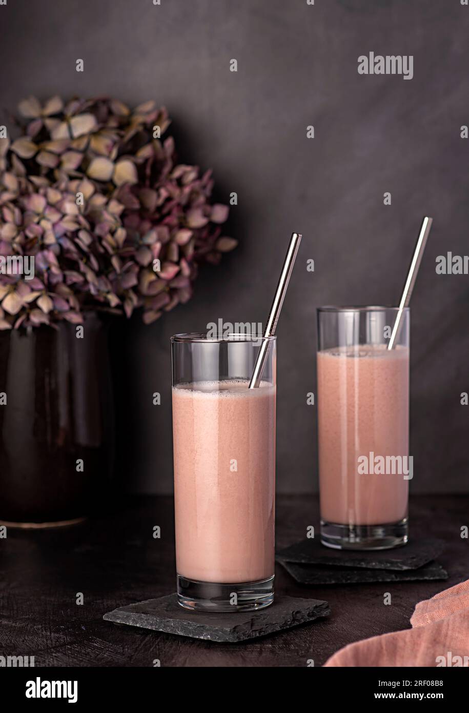 Food photography of milkshake, protein, shake, smoothie, yogurt ...