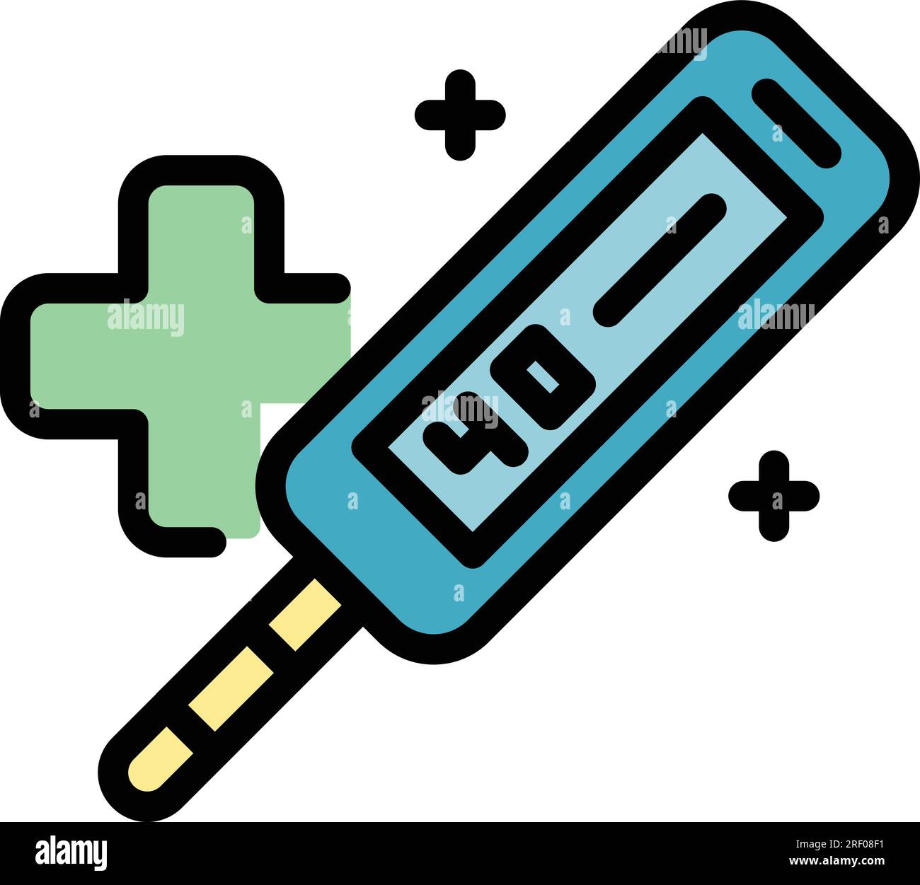Digital thermometer icon outline vector. Infrared temperature. Medical ...