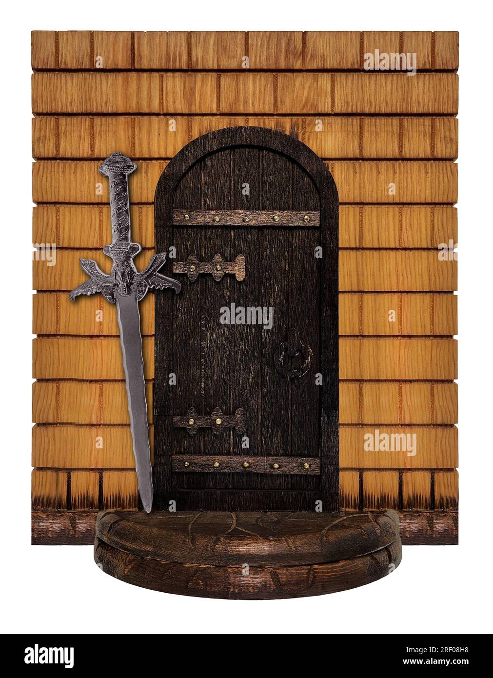 A Great Metal Sword Used for Defense Against an Enemy leaning on a ...