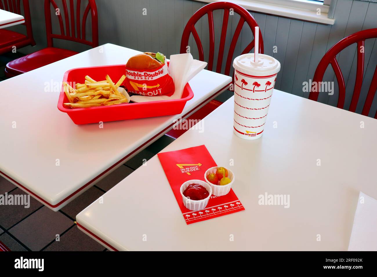 IN-N-OUT Burger - Hamburger and french fries after finished eating in a ...
