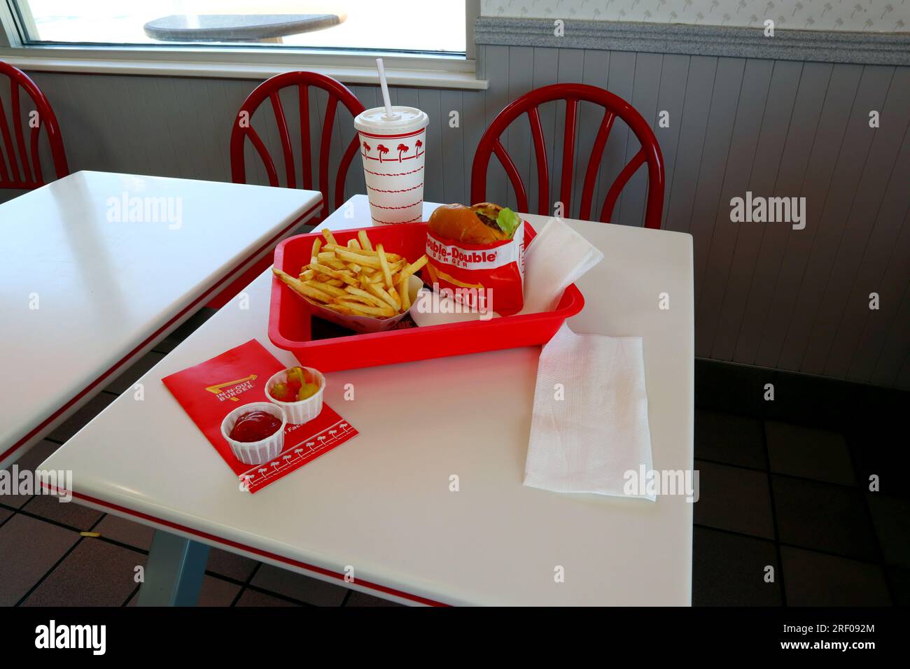 IN-N-OUT Burger - Hamburger and french fries after finished eating in a ...