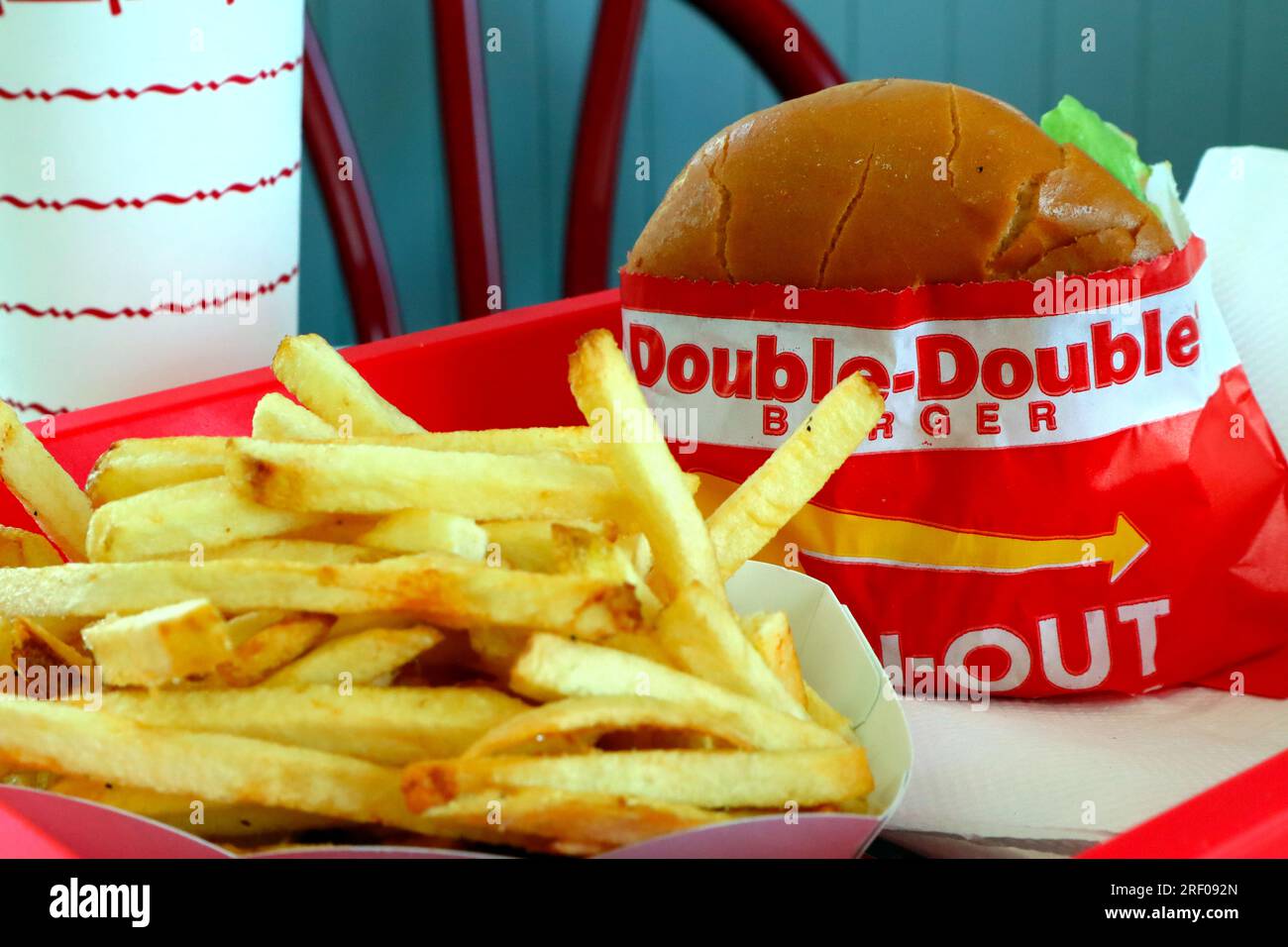 IN-N-OUT Burger - Hamburger and french fries after finished eating in a ...