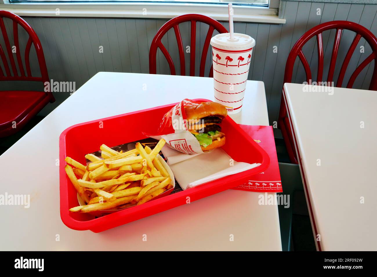 IN-N-OUT Burger - Hamburger and french fries after finished eating in a ...