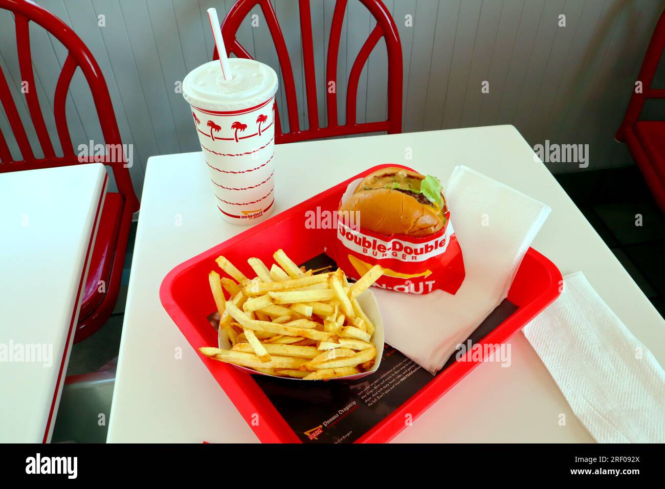IN-N-OUT Burger - Hamburger and french fries after finished eating in a ...