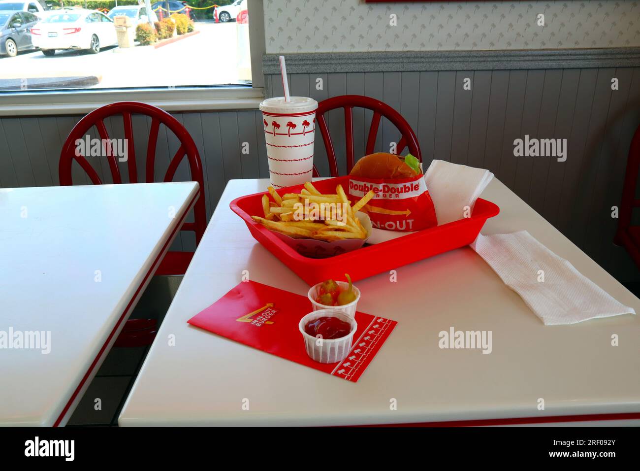 IN-N-OUT Burger - Hamburger and french fries after finished eating in a ...