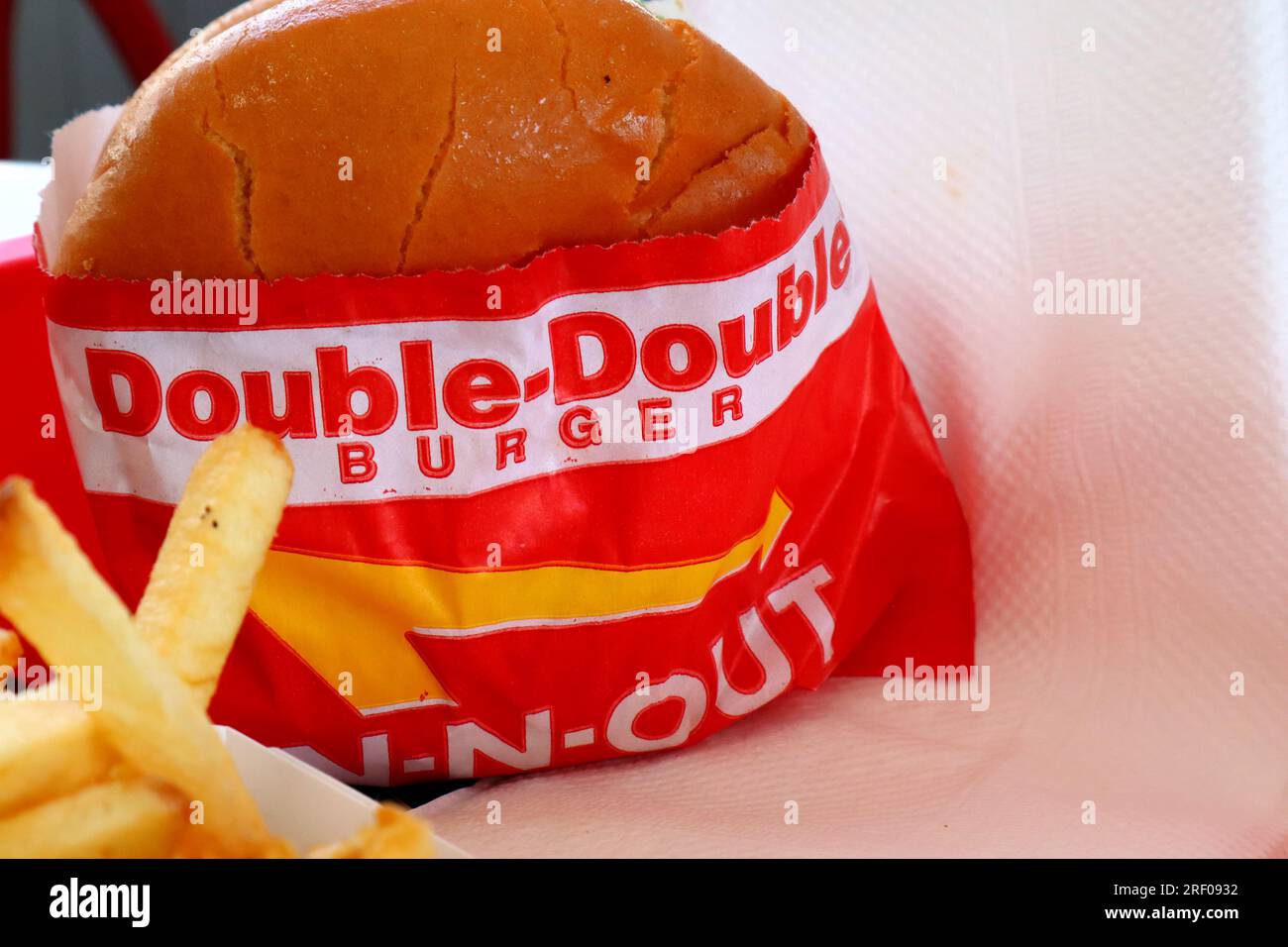 IN-N-OUT Burger - Hamburger and french fries after finished eating in a ...