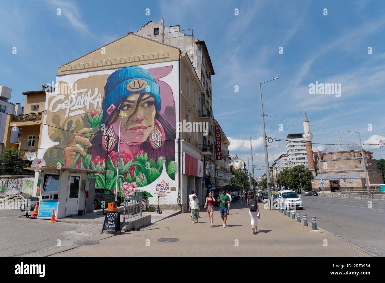 "Serdika Tulip" by Arsek Erase Street Art beside parking lot with Banya ...