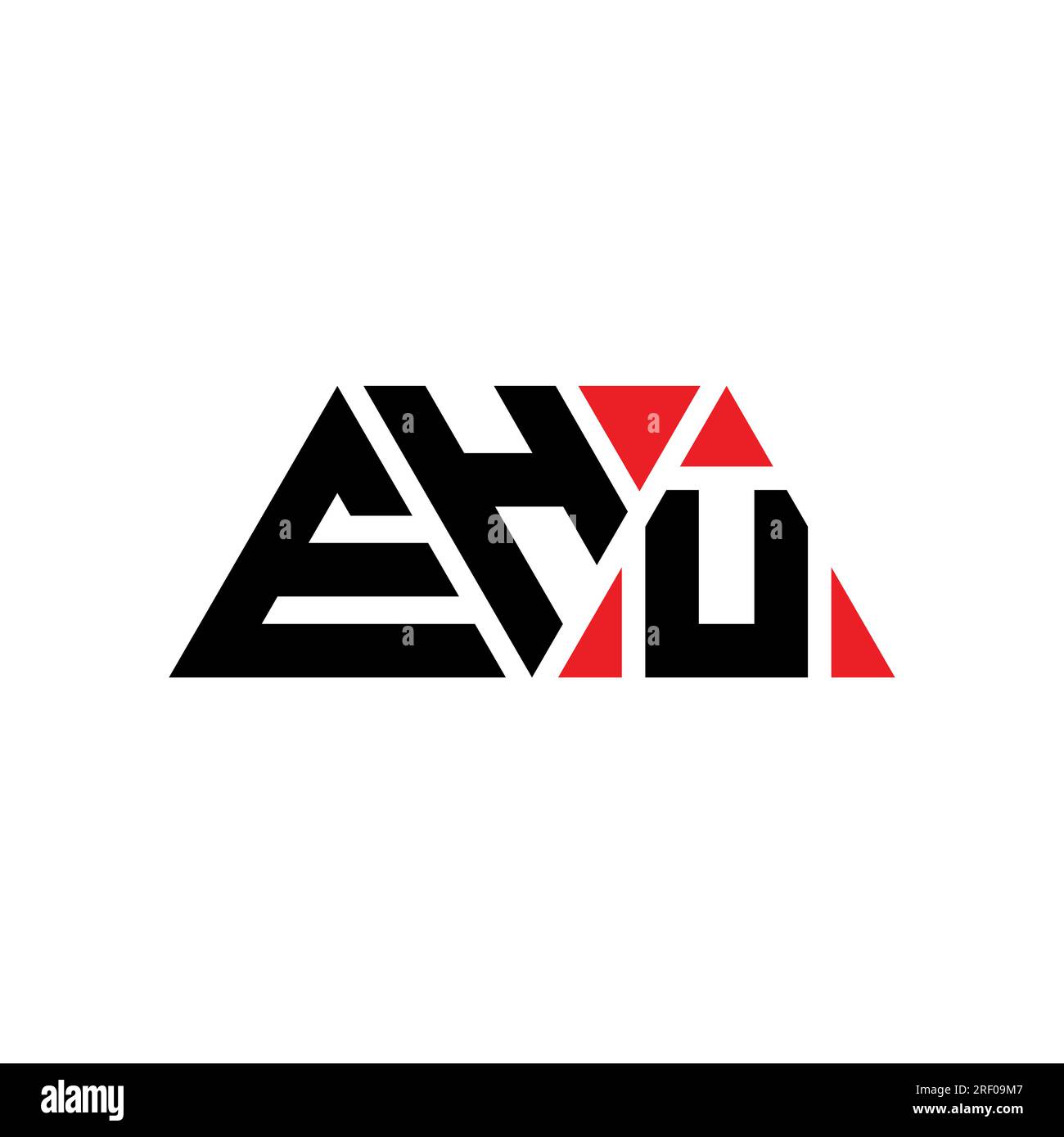 EHU triangle letter logo design with triangle shape. EHU triangle logo ...