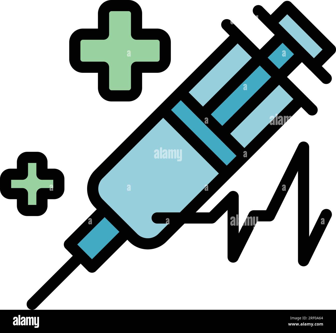 Medical syringe icon outline vector. Vaccine needle. Inject shot color ...