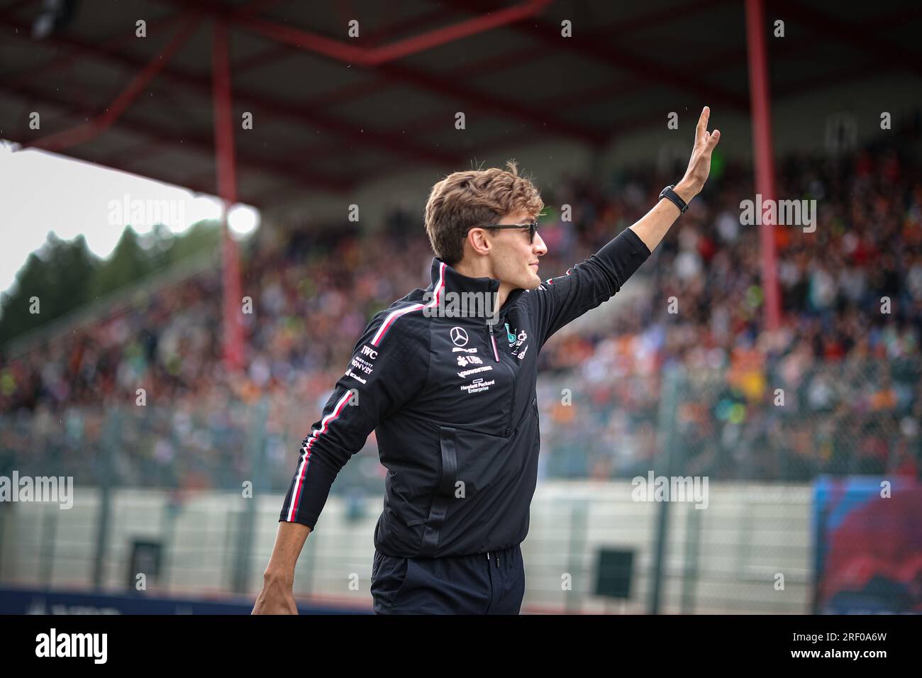 #63 George Russell, (GRB) AMG Mercedes Ineos during the Belgian GP, Spa ...