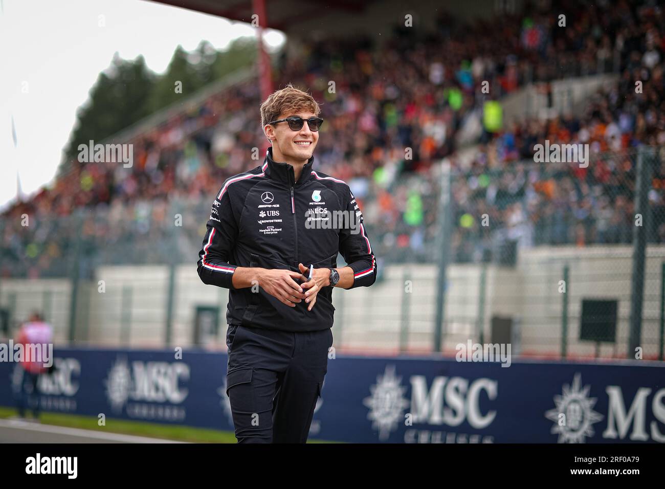 #63 George Russell, (GRB) AMG Mercedes Ineos during the Belgian GP, Spa ...