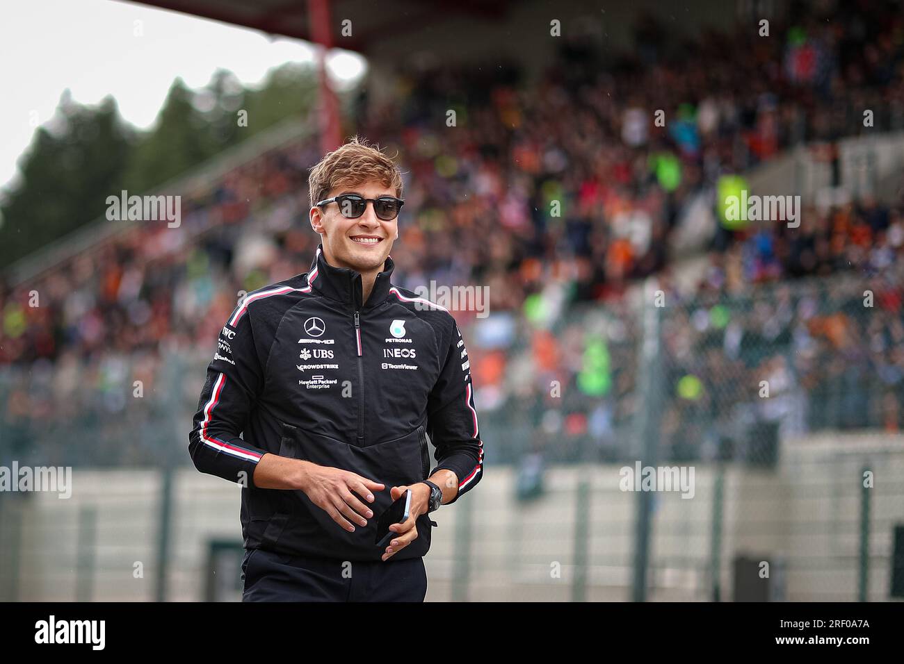 #63 George Russell, (GRB) AMG Mercedes Ineos during the Belgian GP, Spa ...