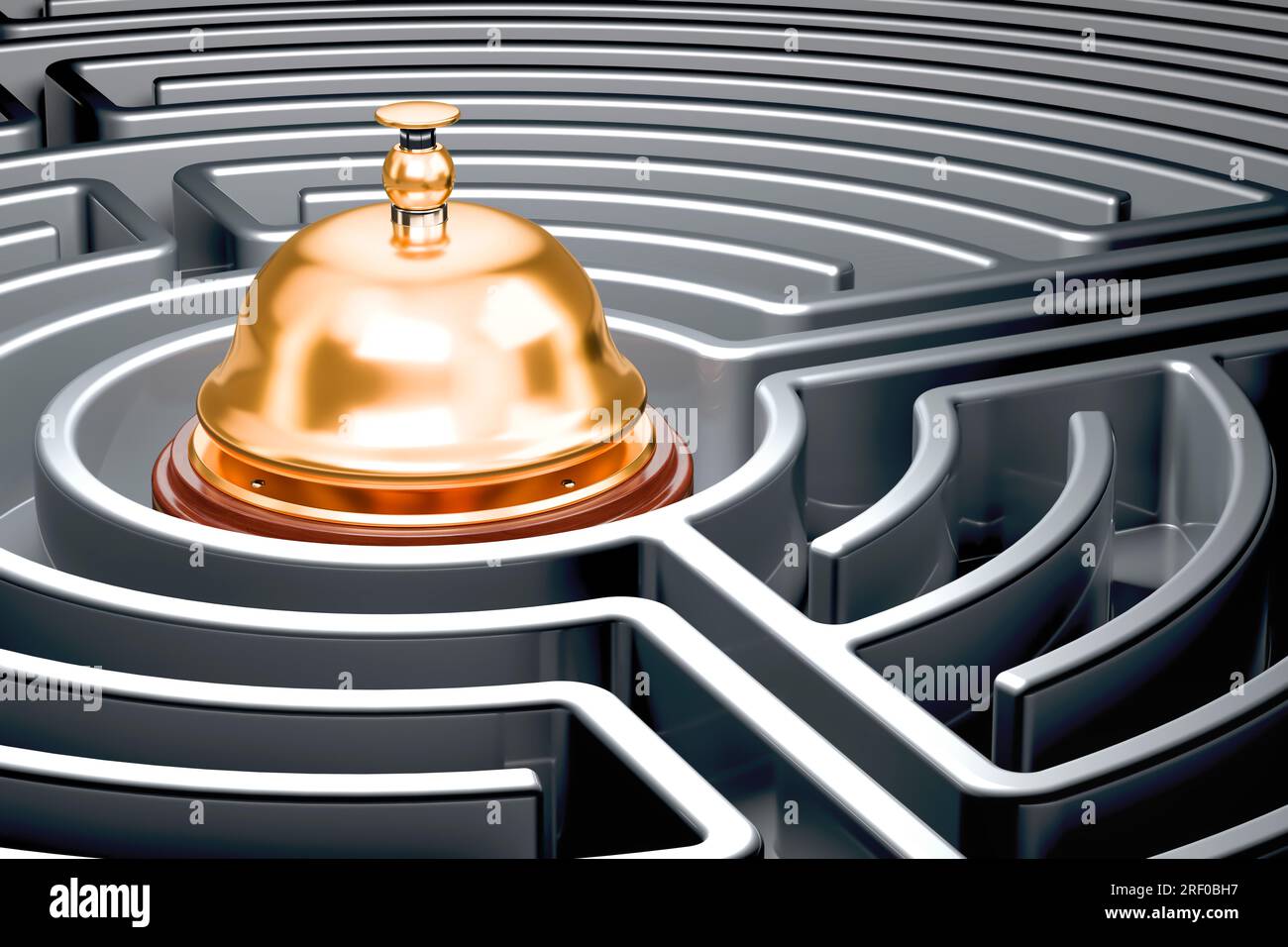 Reception bell inside dark labyrinth maze. 3D rendering Stock Photo - Alamy Reception bell inside dark labyrinth maze. 3D rendering Stock Photo - Alamy