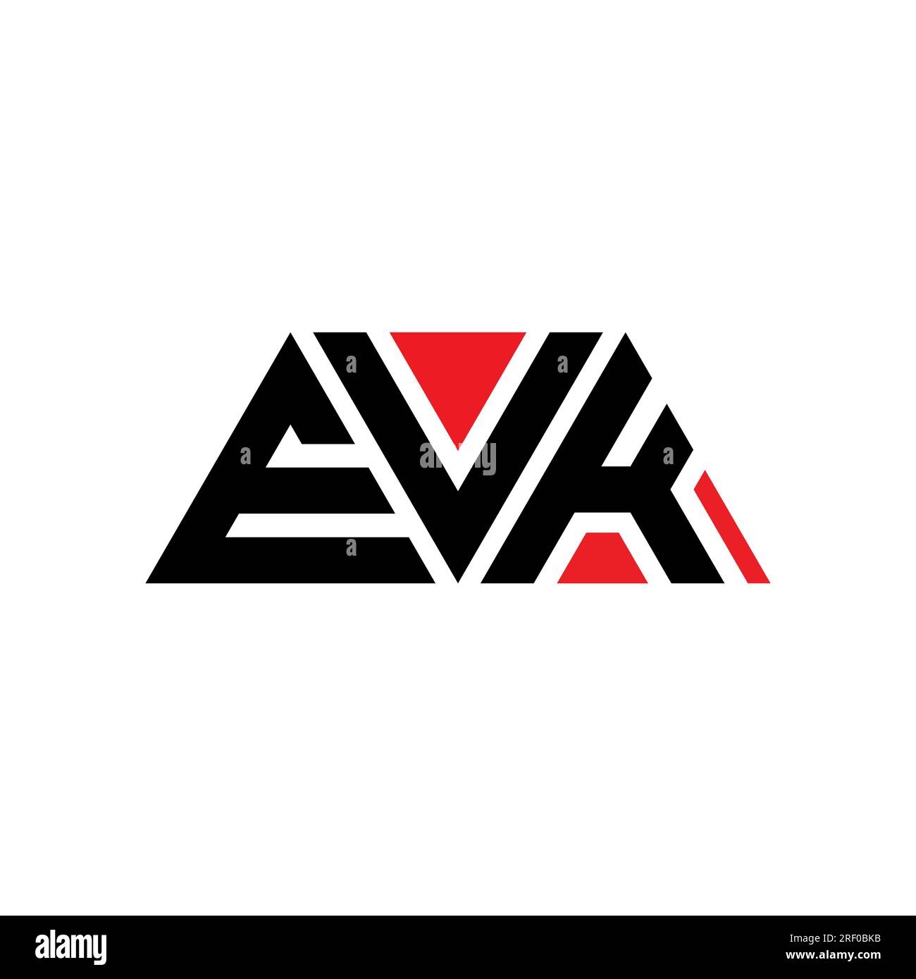 EVK triangle letter logo design with triangle shape. EVK triangle logo ...