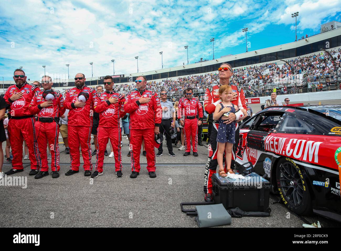 Kevin Harvick, right, and his daughter Piper, along with his team ...