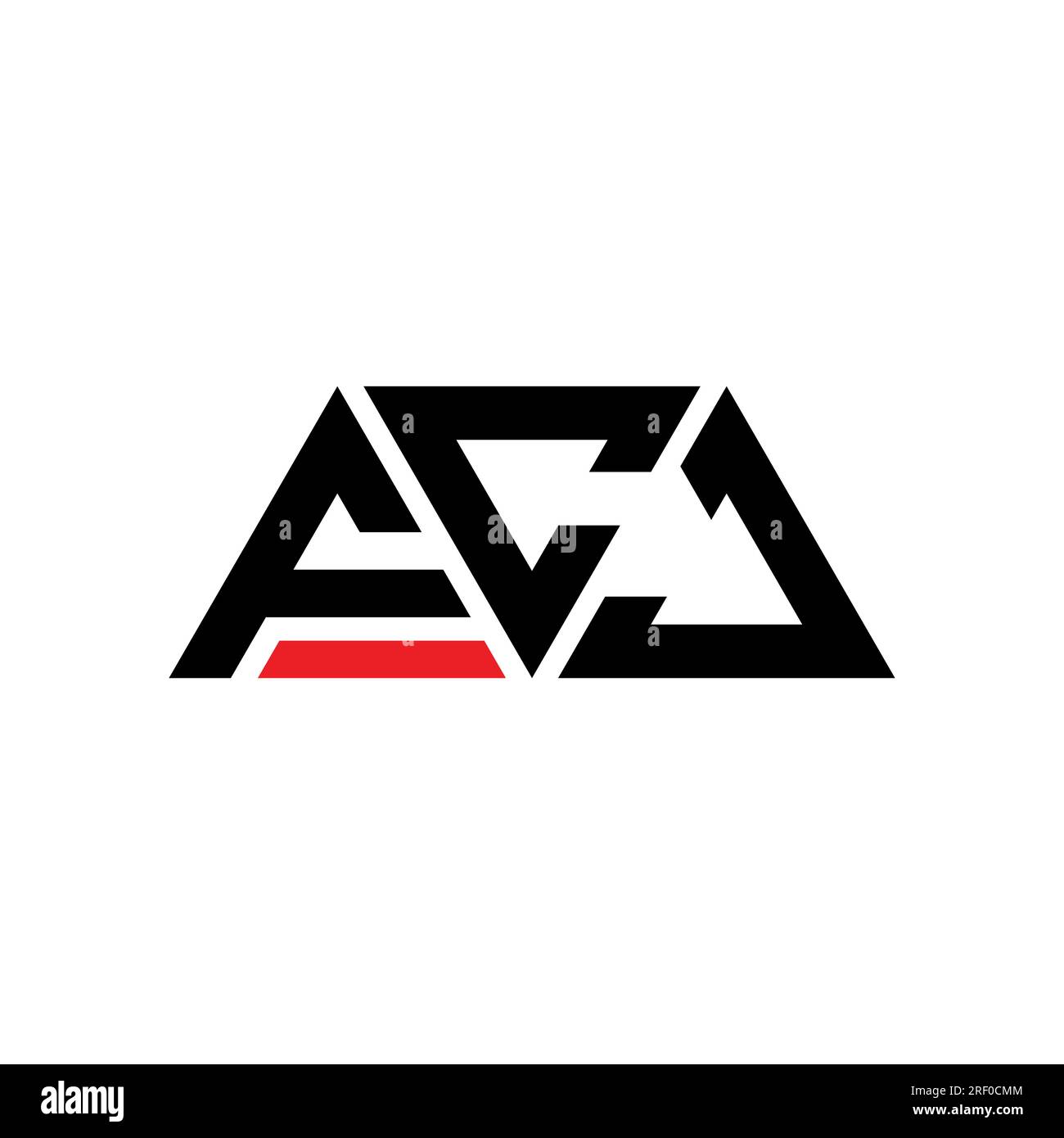 FCJ triangle letter logo design with triangle shape. FCJ triangle logo ...