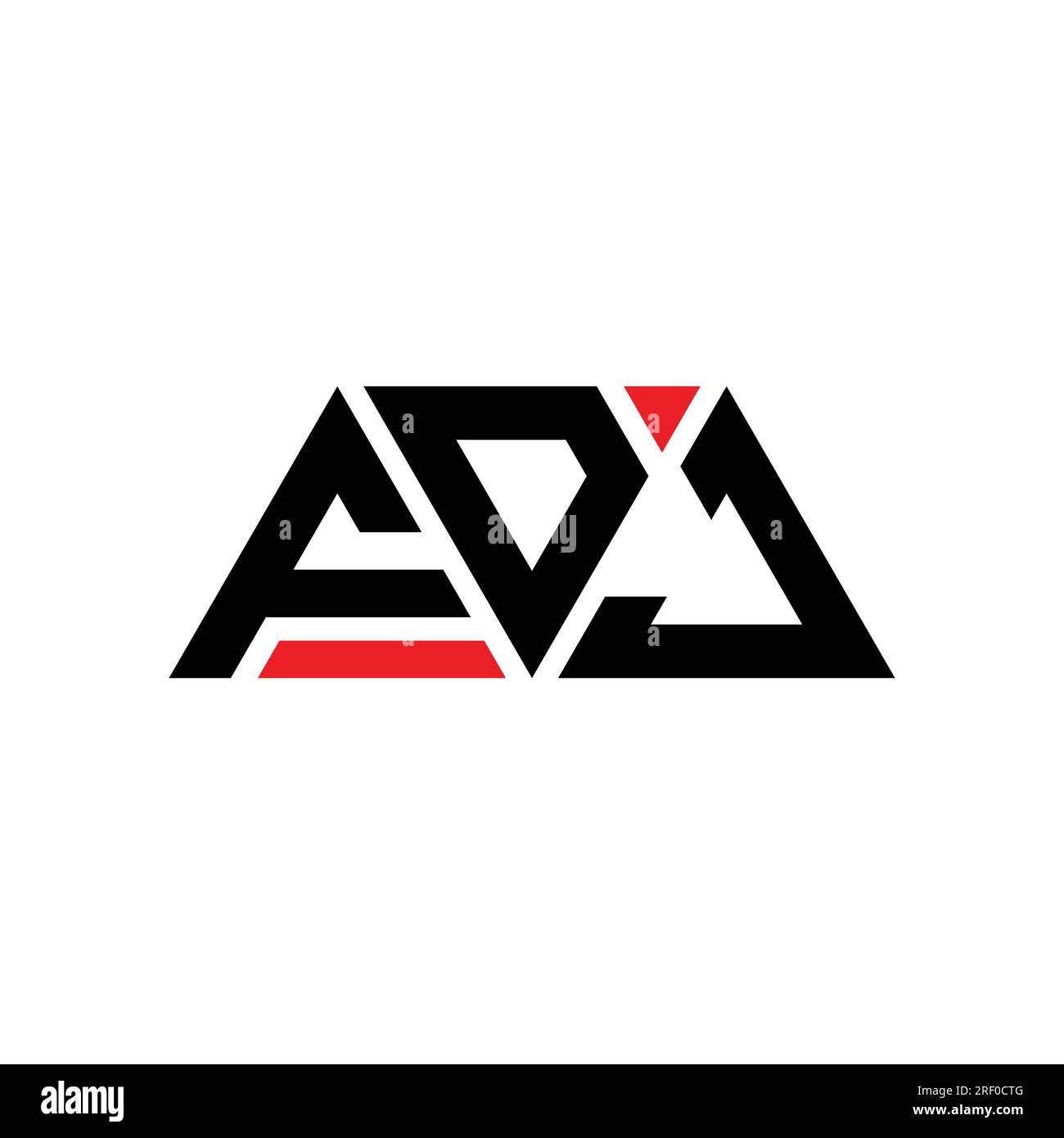 FDJ triangle letter logo design with triangle shape. FDJ triangle logo ...