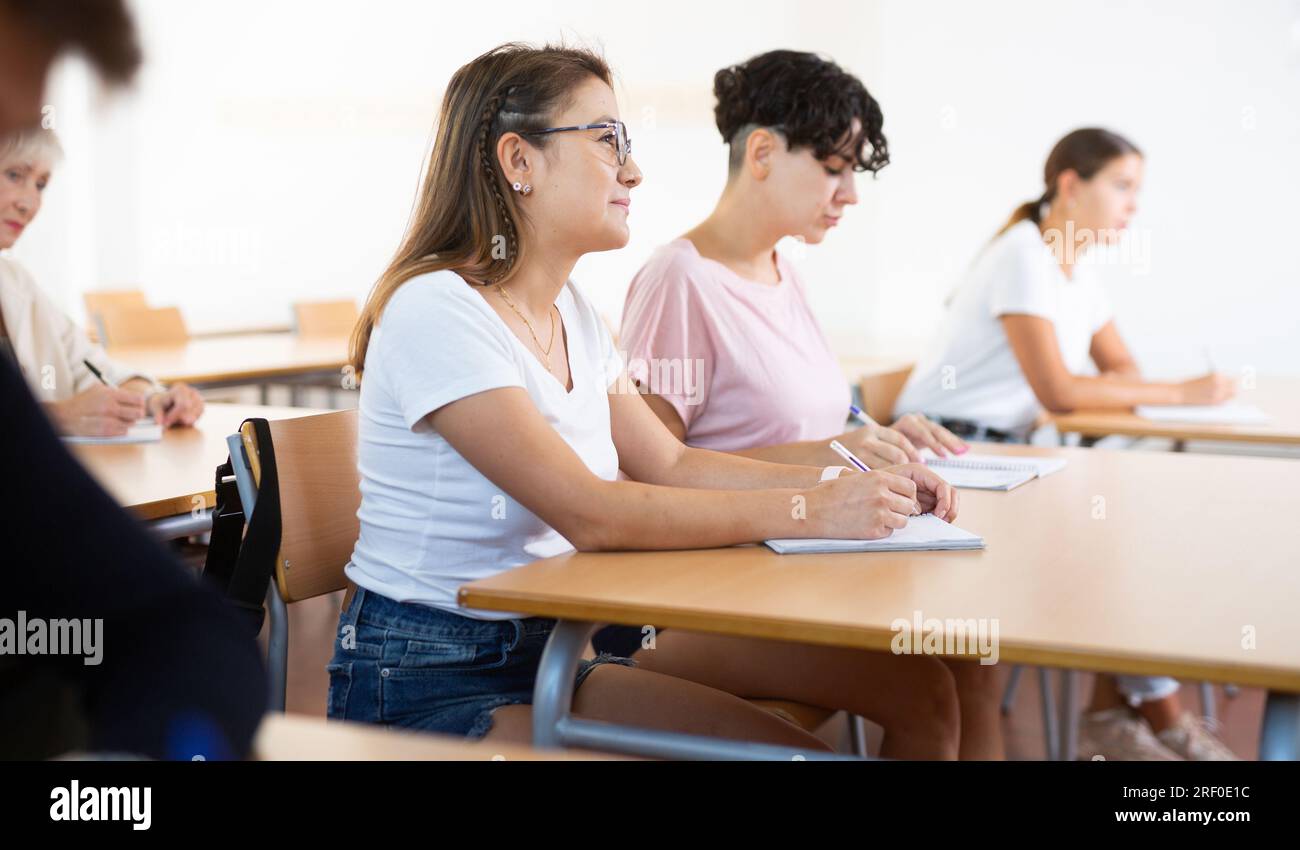 Group of students of different ages in advanced training courses Stock ...