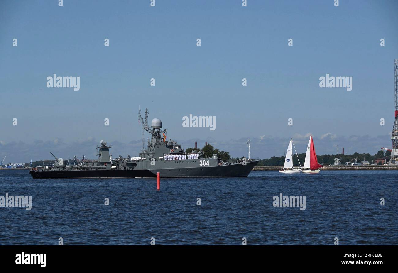 St Petersburg, Russia. 30th July, 2023. The Russian navy Parchim-class ...
