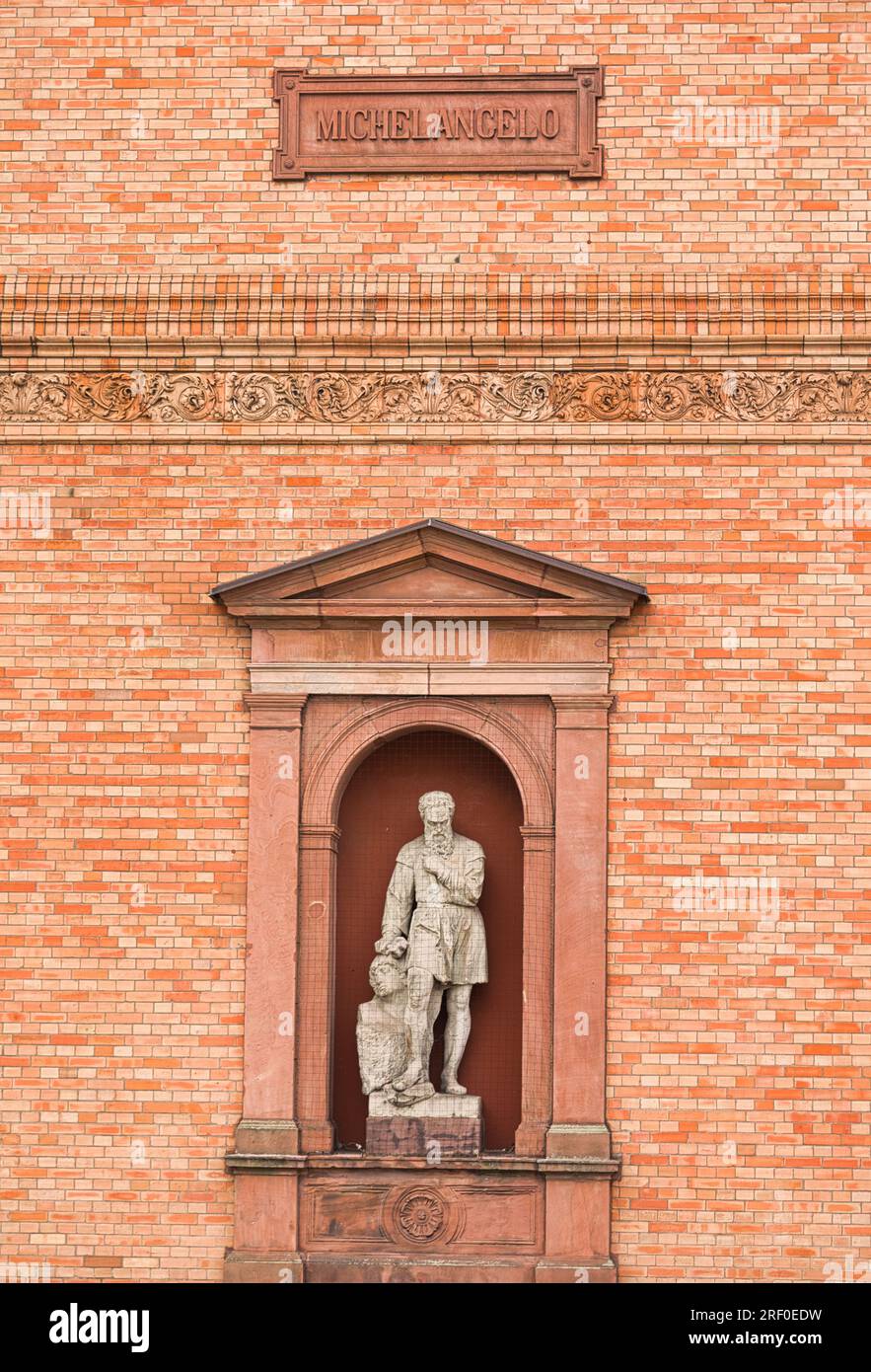Sculpture statue of great Italian painter, architect, sculptor and poet ...