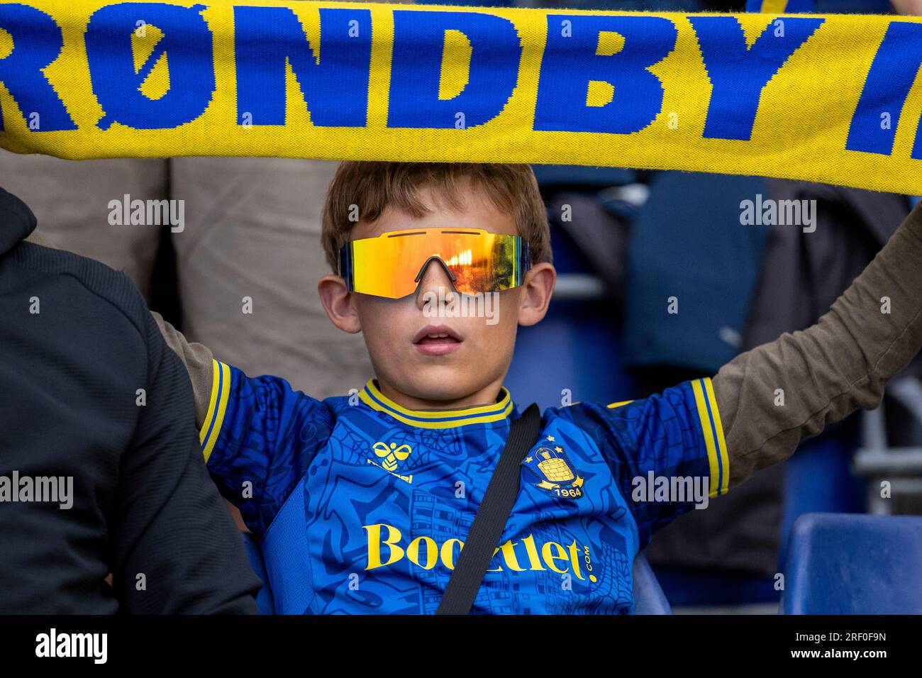 Broendby, Denmark. 30th July, 2023. Football fans of Broendby IF seen ...