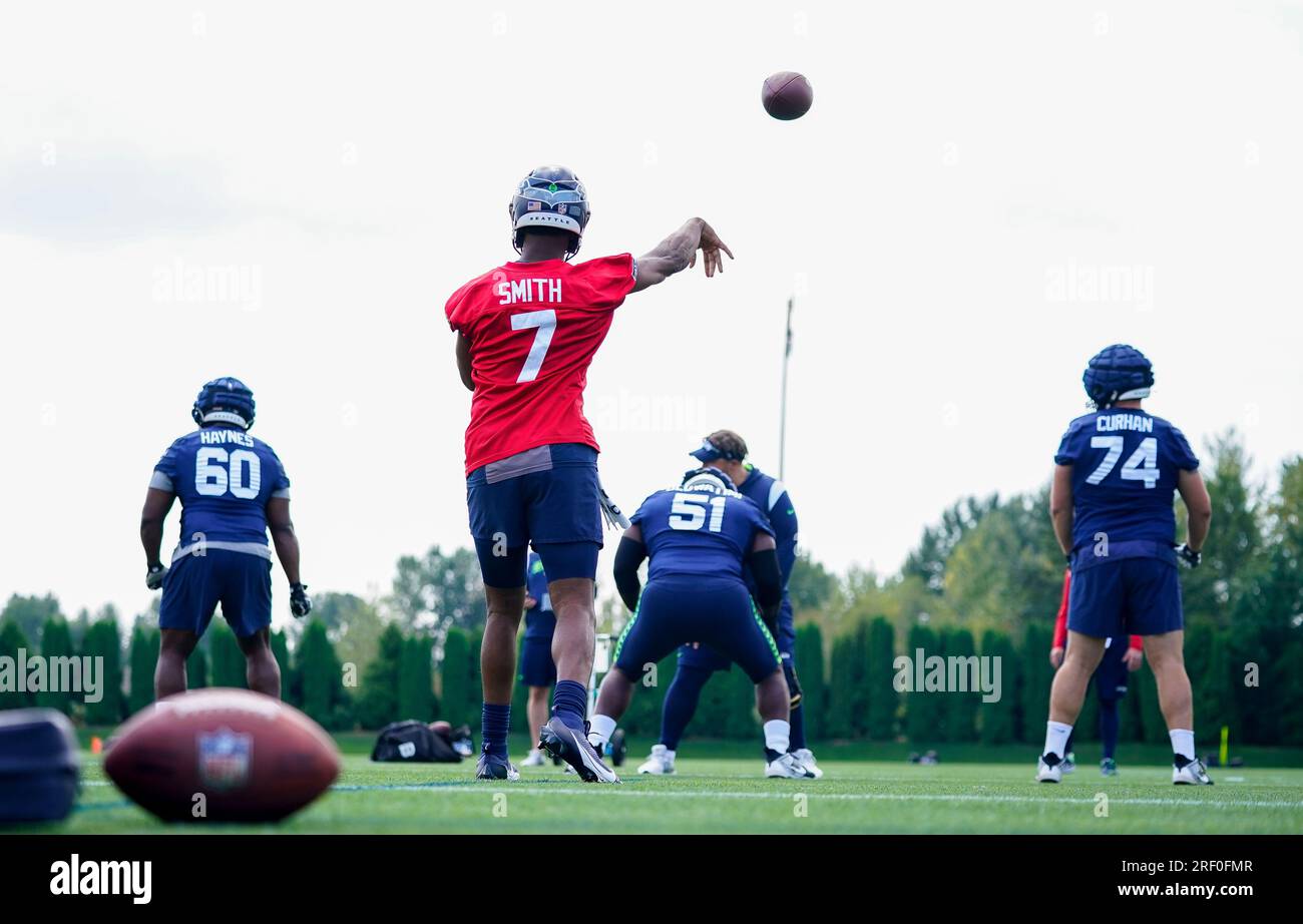 Seattle Seahawks quarterback Geno Smith (7) makes a throw during a ...
