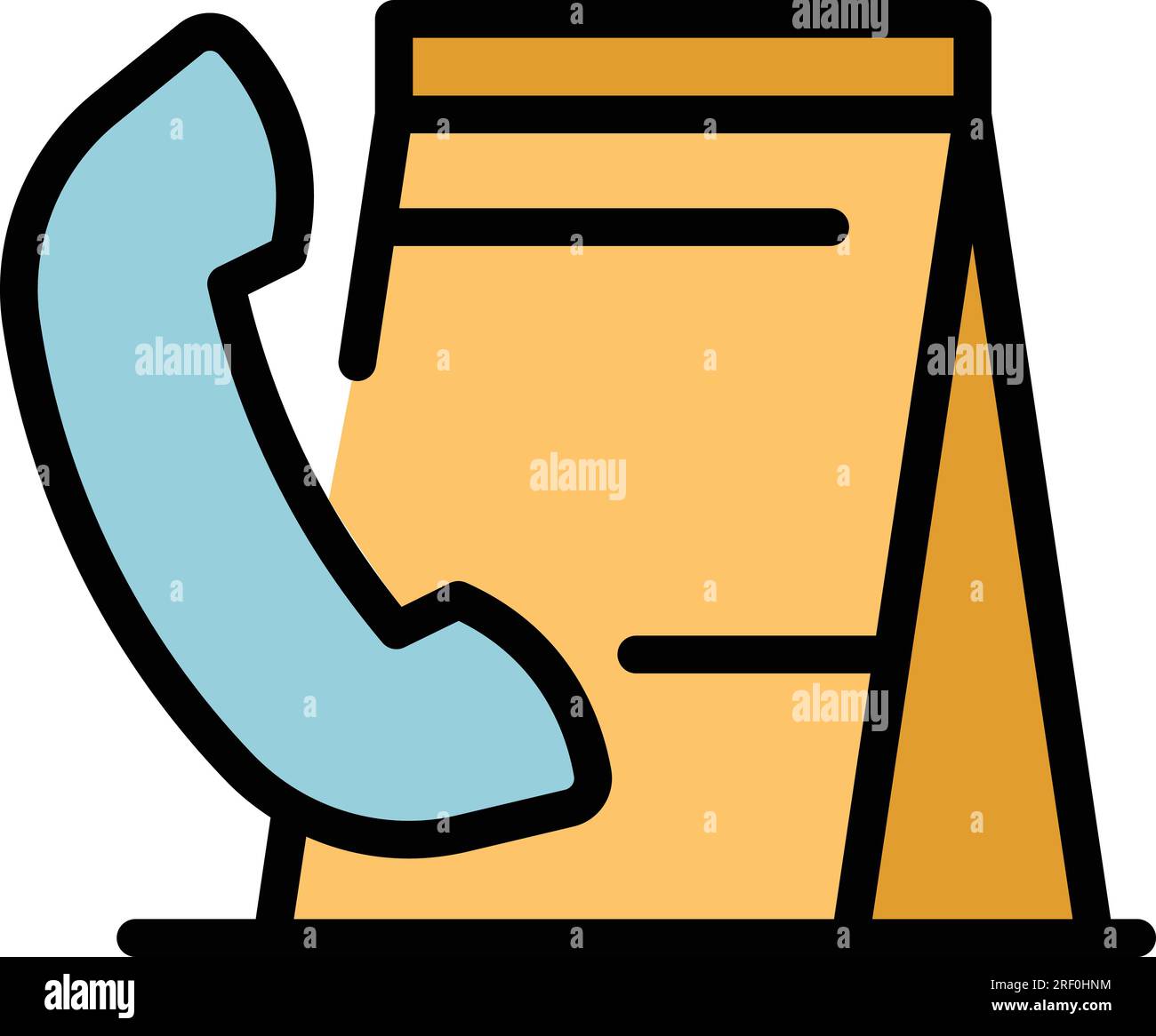 Call food order icon outline vector. Online delivery. Meal menu color ...