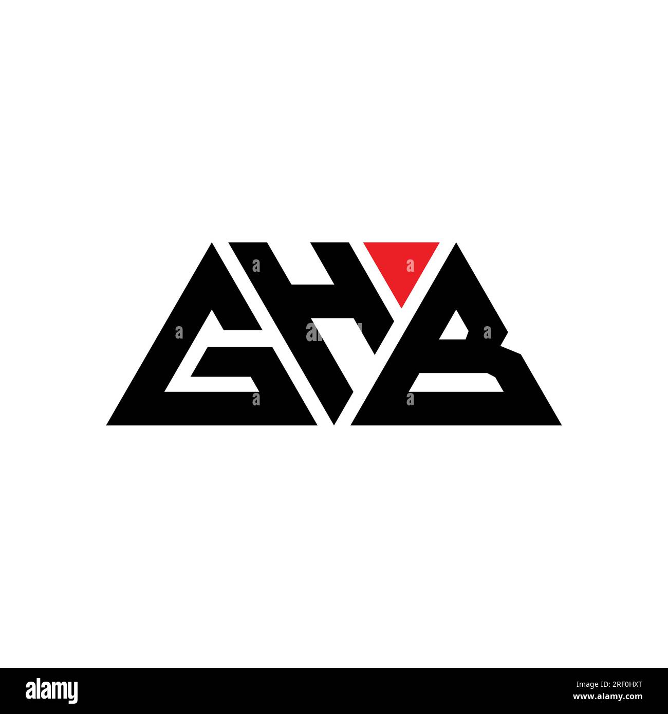 GHB triangle letter logo design with triangle shape. GHB triangle logo ...