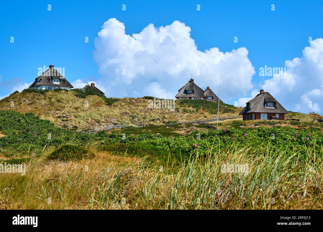 Village on the beach on June 27, 2023 in Hörnum, Sylt Island, Germany ...